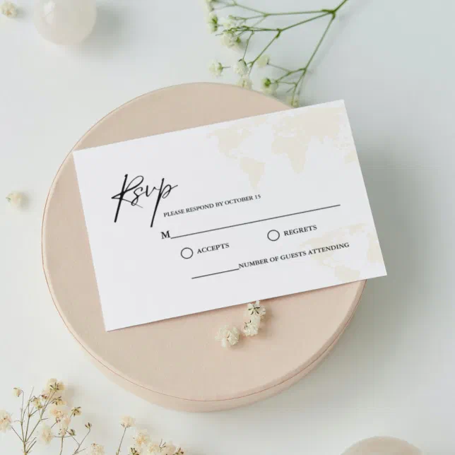 Destination Travel theme Wedding RSVP Card | Zazzle