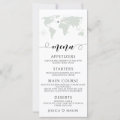 Destination travel theme wedding world map menus | Zazzle