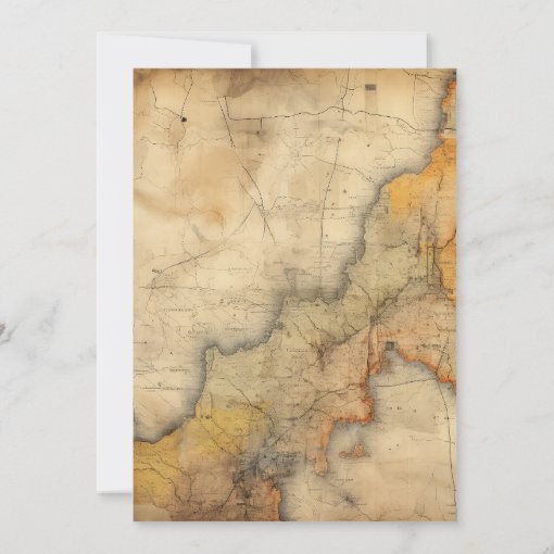 Destination Watercolor Map Travel Wedding Invitation | Zazzle