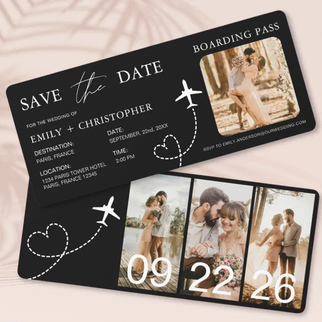 Destination Wedding Boarding Pass Plane Ticket | Zazzle