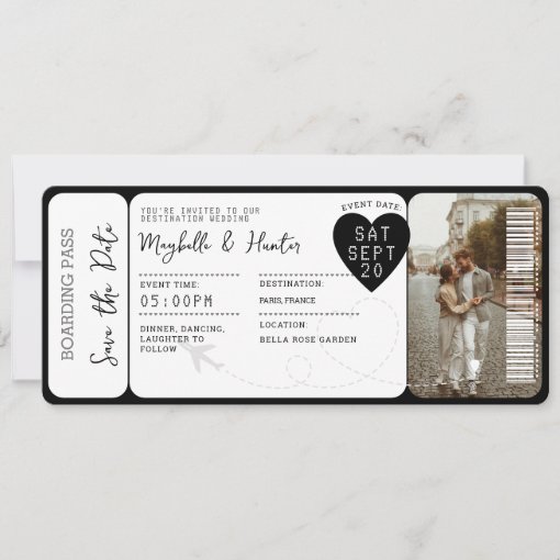 Destination Wedding Boarding Pass Plane Ticket Invitation | Zazzle