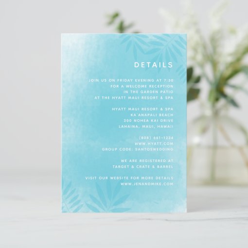 Destination Wedding Details Card | Zazzle