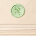 Destination Wedding Palm Tree Monogram Wax Seal Sticker | Zazzle