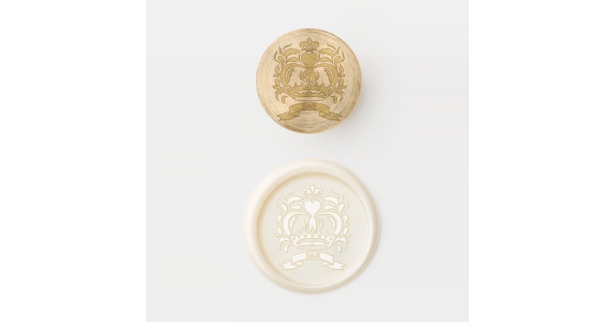 Destination Wedding Passport Crest Monogram Wax Seal Stamp | Zazzle