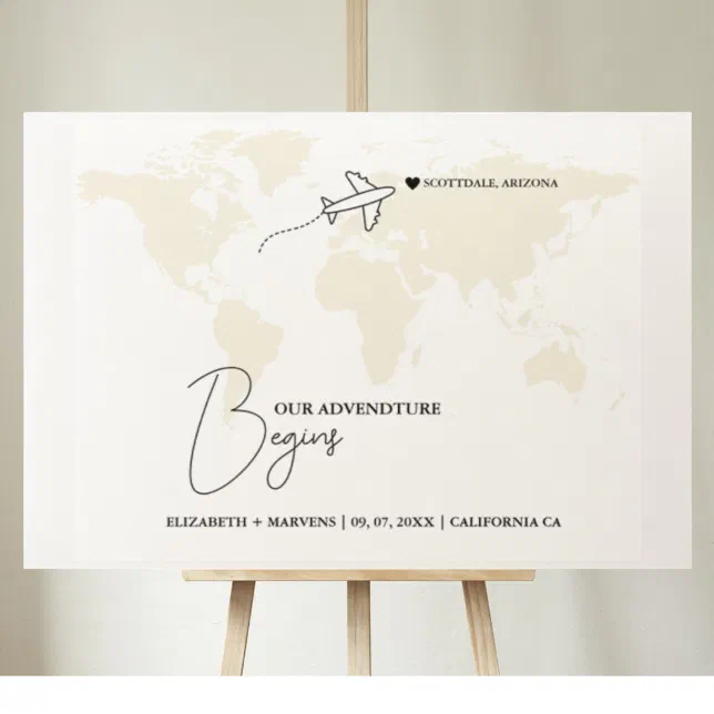 Destination wedding Road map welcome sign Travel | Zazzle