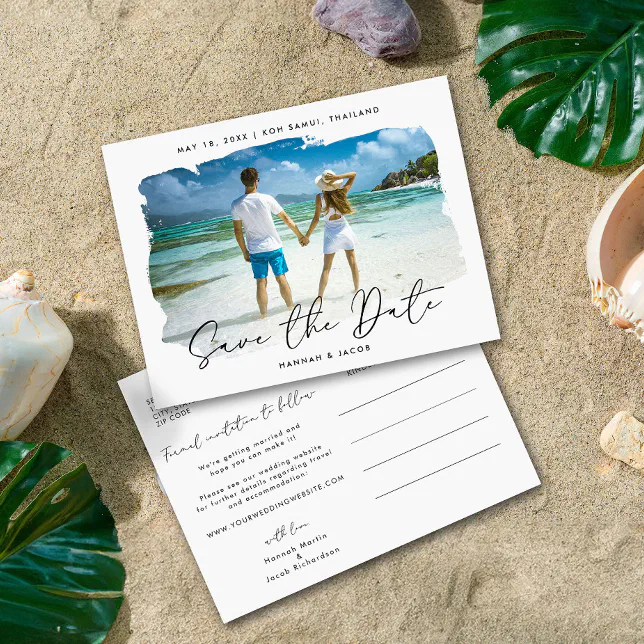 Destination Wedding Save the Date Announcement Postcard | Zazzle