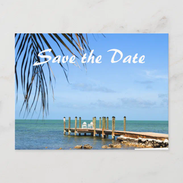 Destination wedding save the date postcard | Zazzle