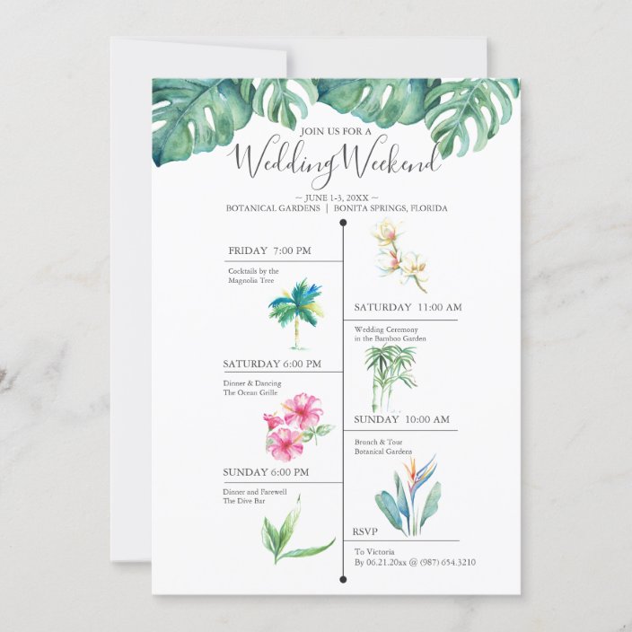 Destination Wedding Weekend Timeline | Zazzle.com