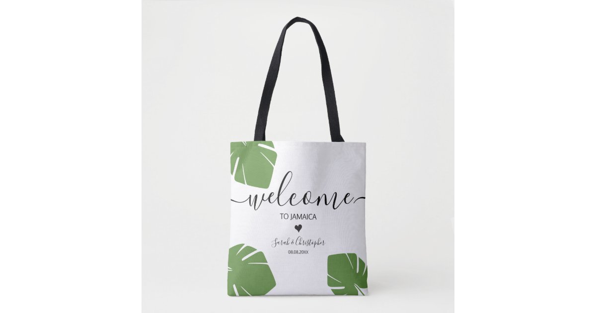 Destination Wedding Welcome Bag Tropical Leaves | Zazzle