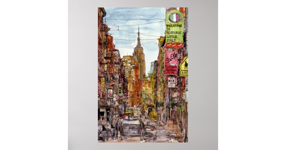 Destinations | New York City View of Little Italy Poster | Zazzle