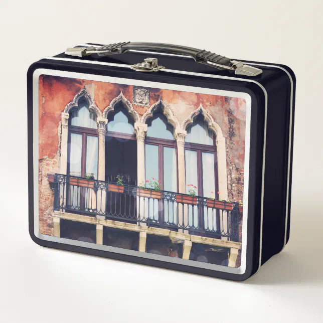 Destinations | Rustic Venice Building Metal Lunch Box | Zazzle