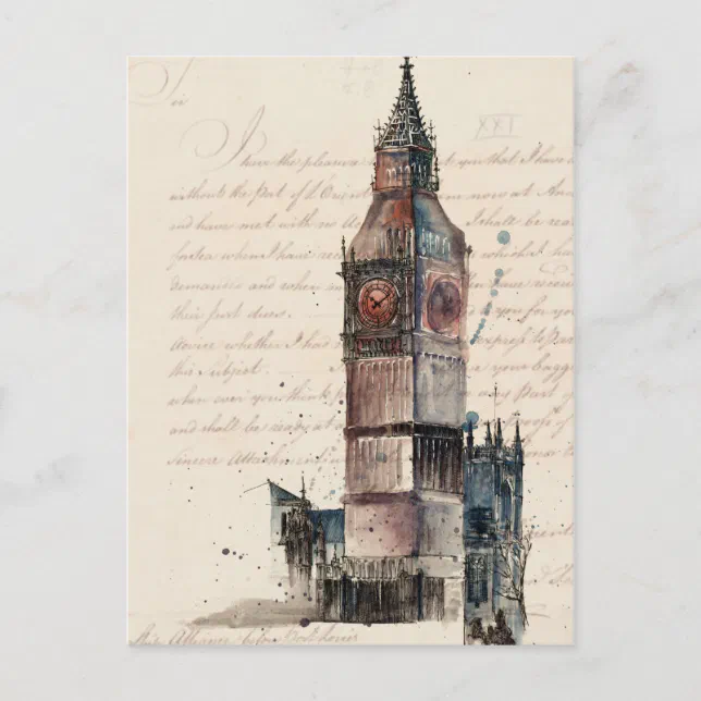 Destinations | Vintage Letters From Big Ben Postcard | Zazzle