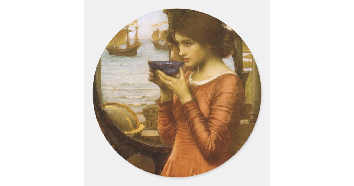 Destiny by John William Waterhouse Classic Round Sticker | Zazzle