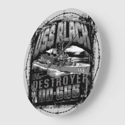 Destroyer Black Large Clock Acrylic Wall Clock | Zazzle