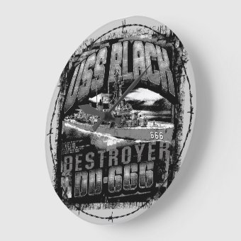 Destroyer Black Large Clock Acrylic Wall Clock | Zazzle