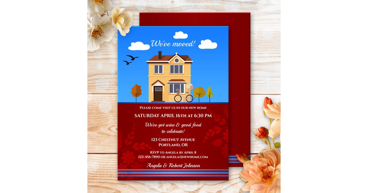 Detached House Cartoon Housewarming Invitation | Zazzle