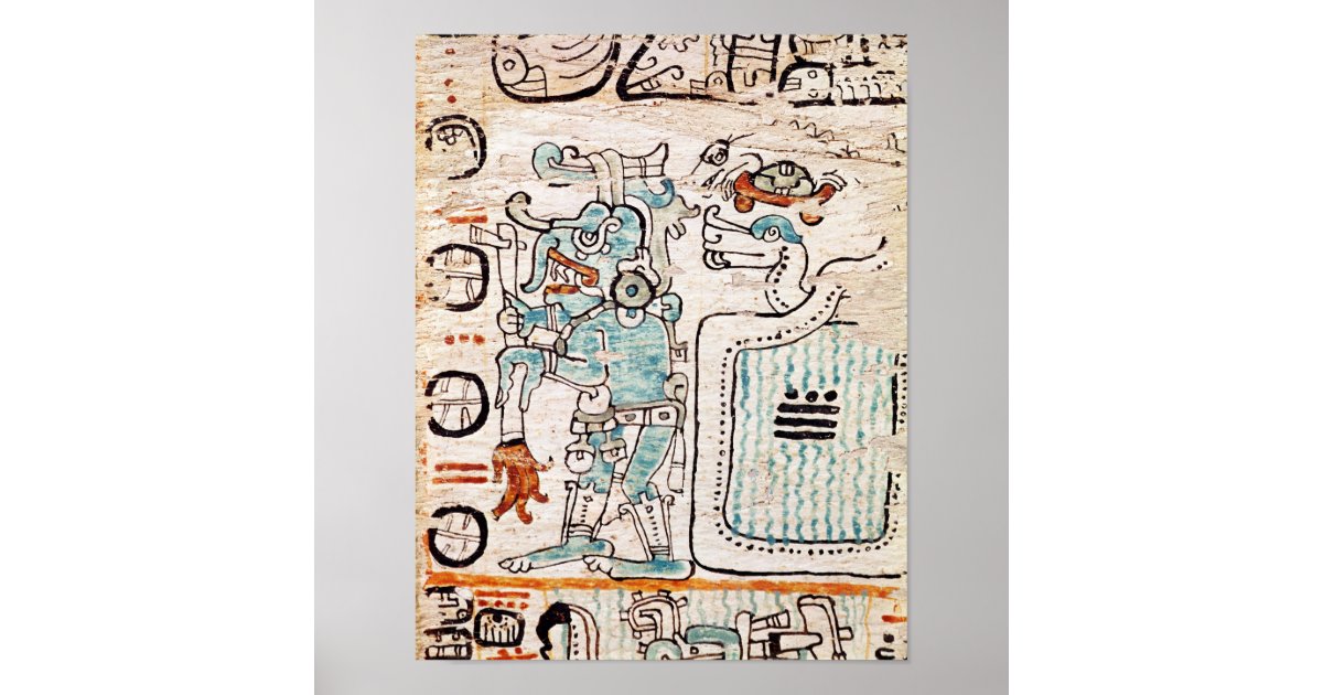 Detail from a Mayan codex Poster | Zazzle