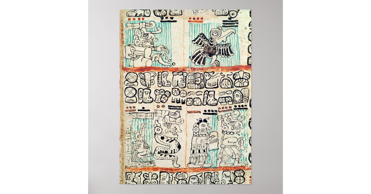 Detail from a Mayan codex Poster | Zazzle