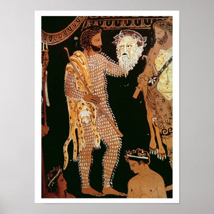 Detail from a red-figure vase showing an actor hol poster | Zazzle.com
