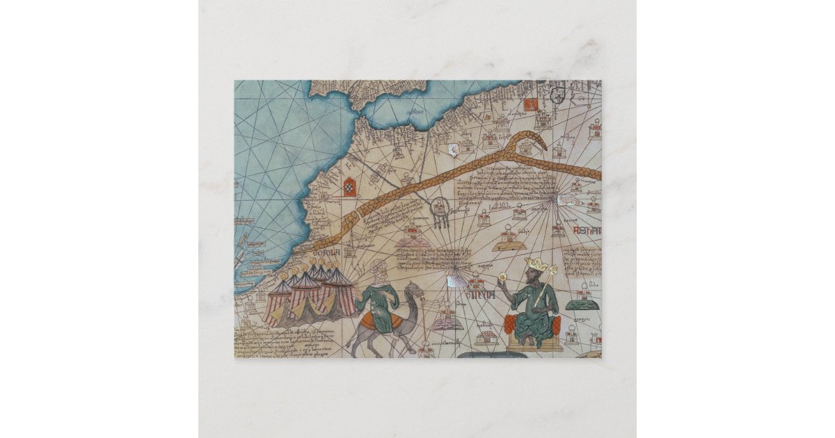 Detail from the Catalan Atlas, 1375 Postcard | Zazzle