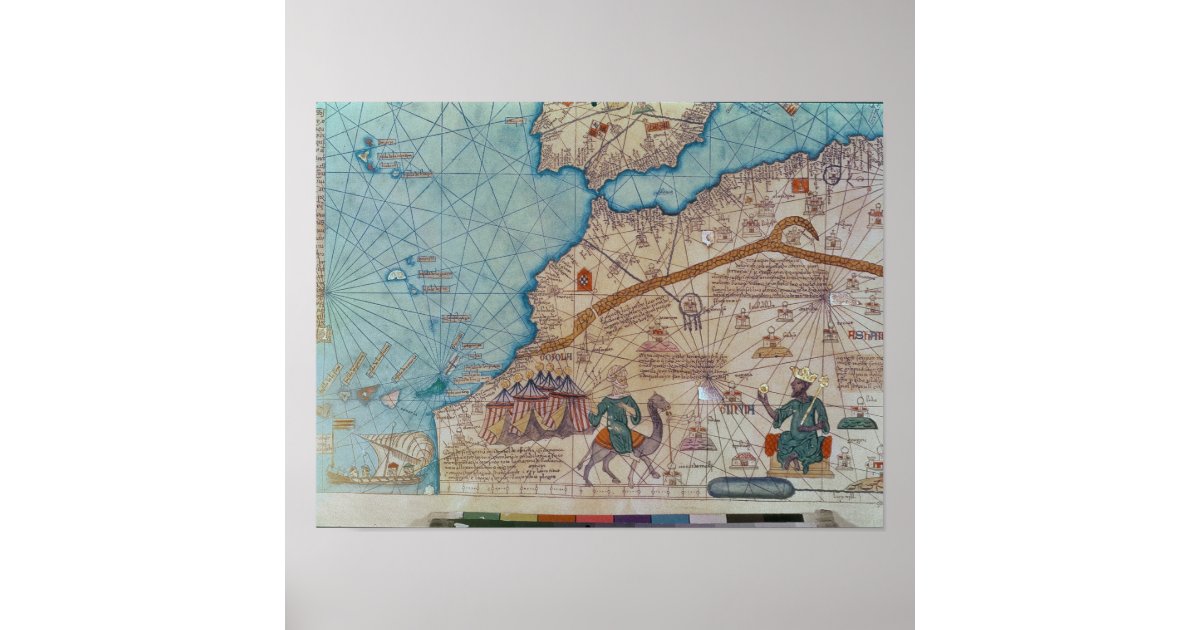 Detail from the Catalan Atlas, 1375 Poster | Zazzle
