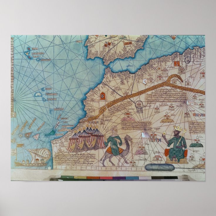 Detail from the Catalan Atlas, 1375 Poster | Zazzle