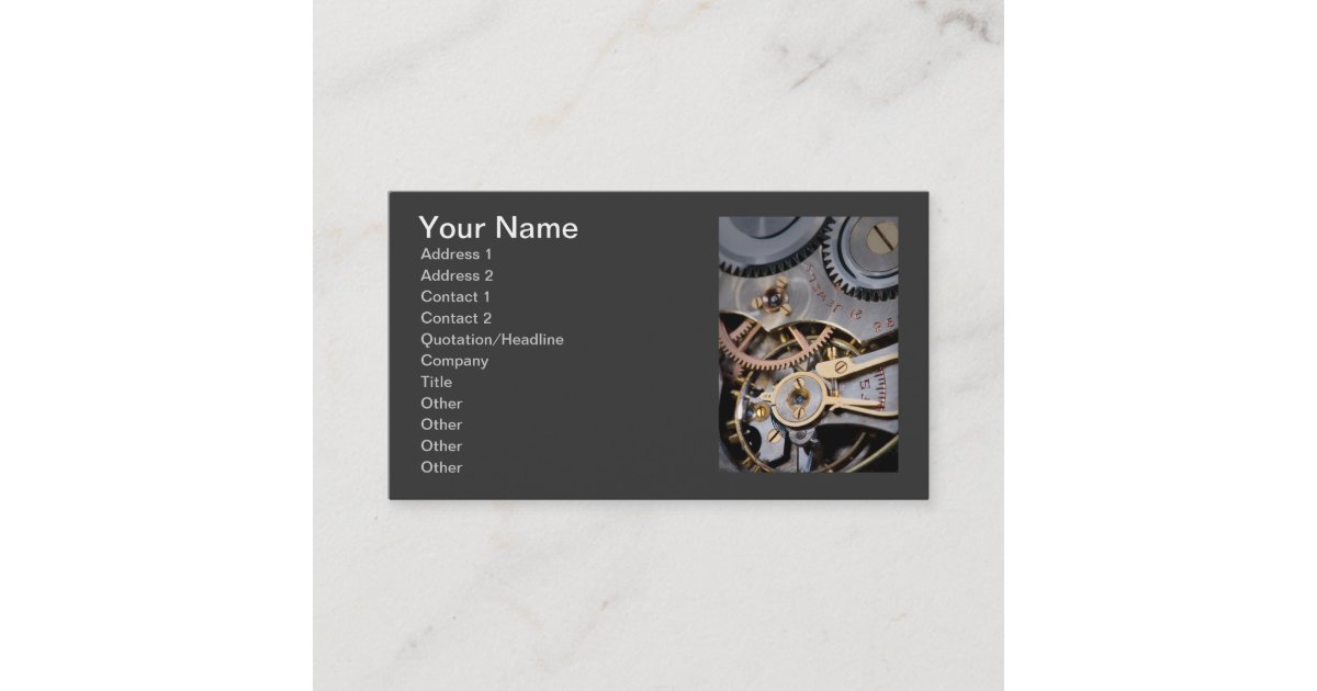 Detail of a pocket watch business card | Zazzle.com