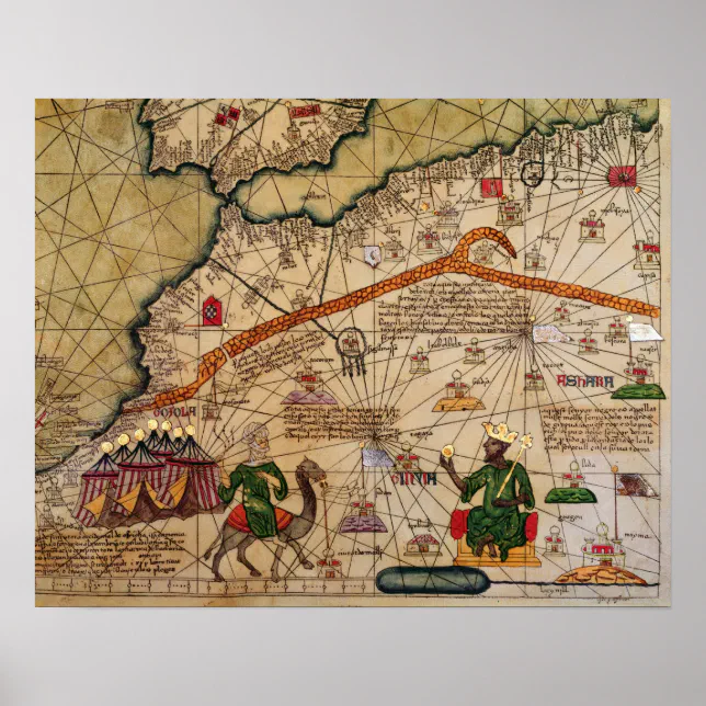 Detail of Copy of a Catalan Map of Europe Poster | Zazzle