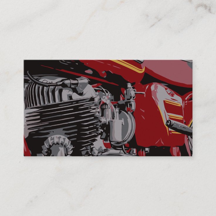 Detail of Red Motorcycle Business Card | Zazzle