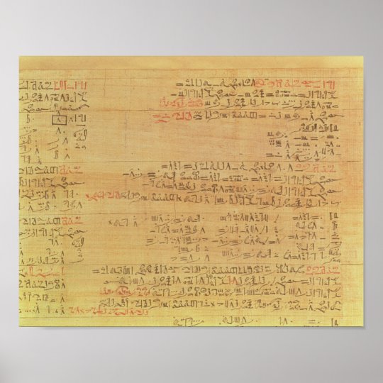 Detail of the Rhind Mathematical Papyrus Poster | Zazzle.com