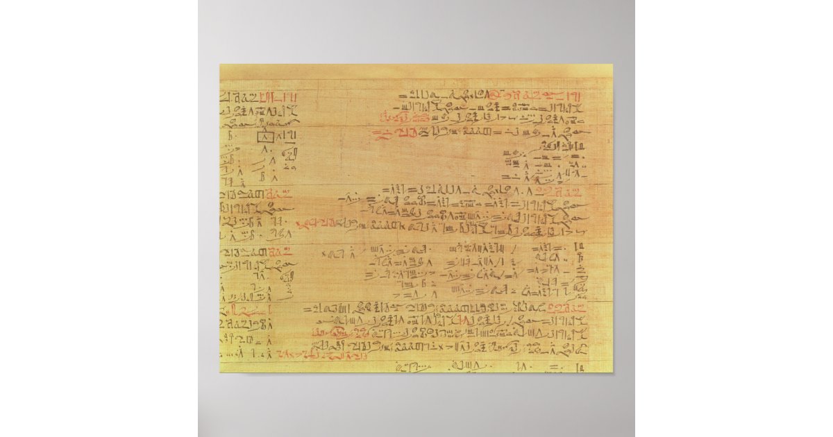 Detail of the Rhind Mathematical Papyrus Poster | Zazzle