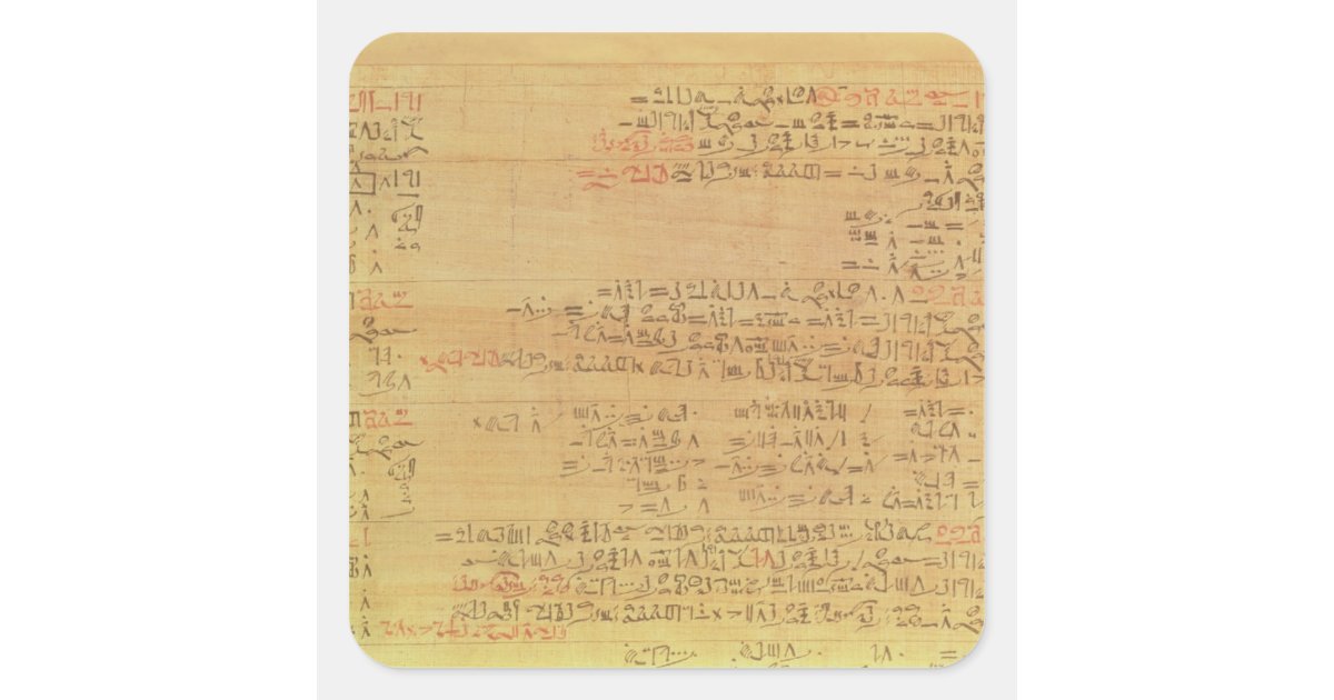 Detail of the Rhind Mathematical Papyrus Square Sticker | Zazzle