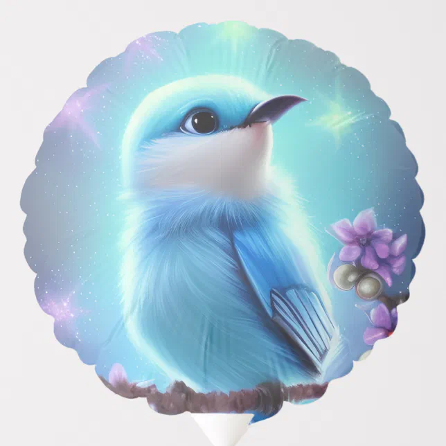 Detailed Fantasy Cute Kawaii baby blue bird Balloon | Zazzle