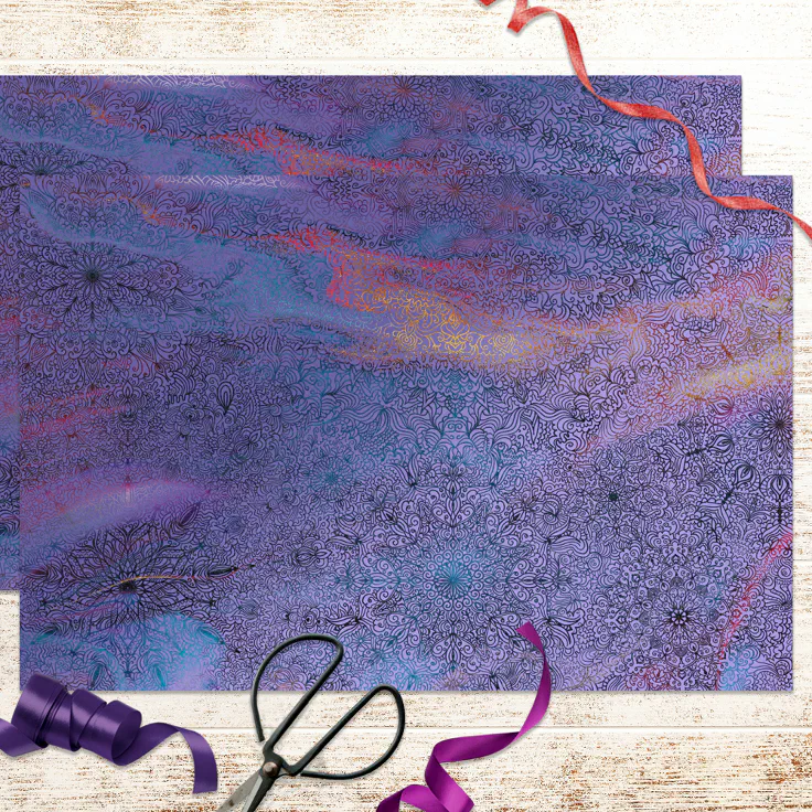 Detailed Lacy Hand Drawn Doodle Henna Indian Art Tissue Paper | Zazzle