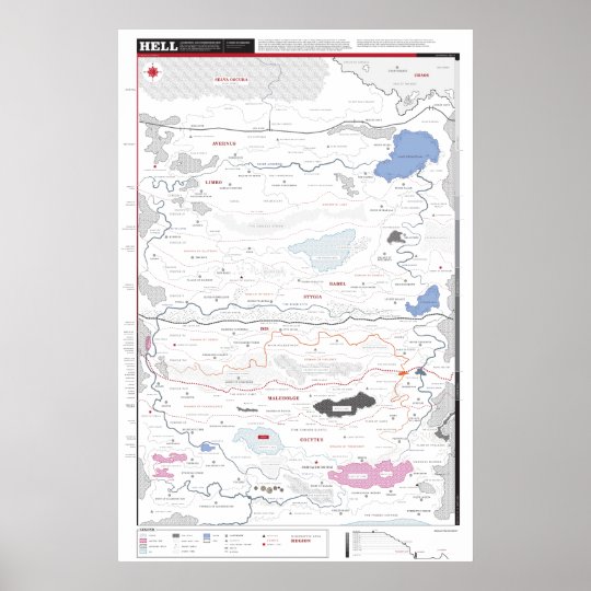 Detailed map of Hell Poster | Zazzle.com