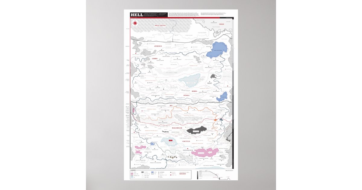 Detailed map of Hell Poster | Zazzle