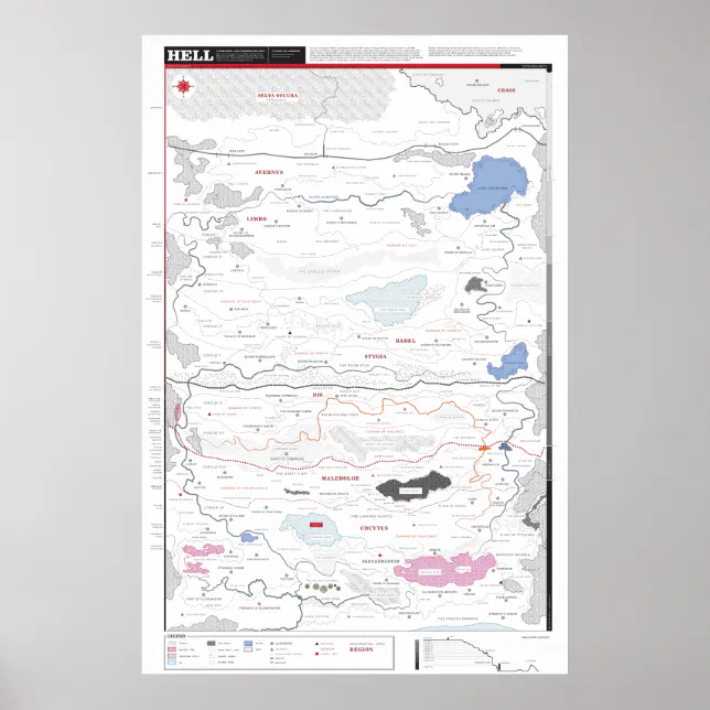 Detailed map of Hell Poster | Zazzle