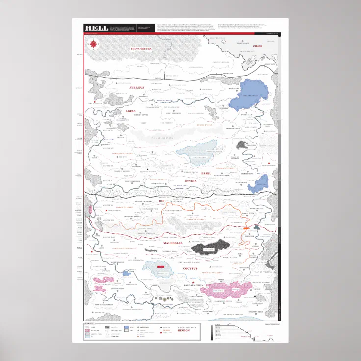 Detailed map of Hell Poster | Zazzle