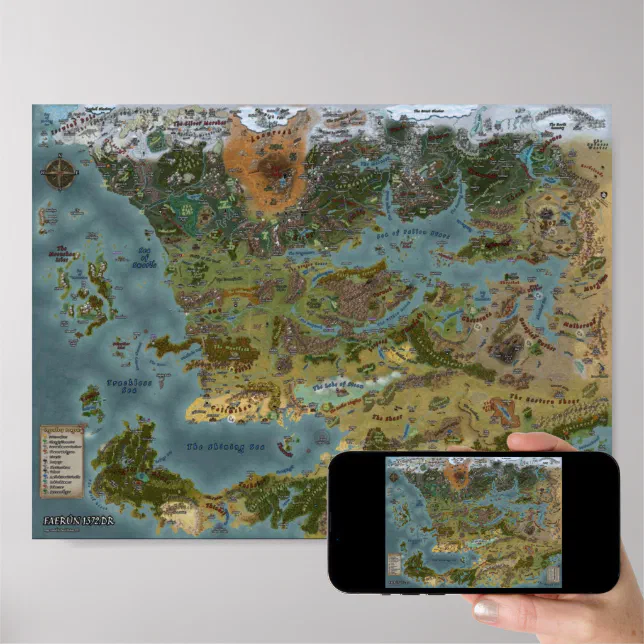 Detailed Map of the Forgotten Realms Poster | Zazzle