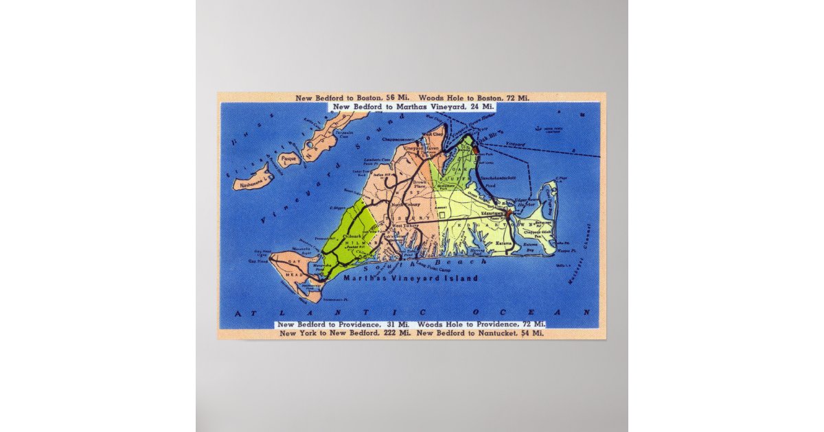 Detailed Map of the Island Poster | Zazzle