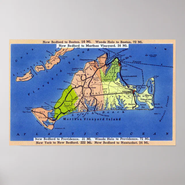 Detailed Map of the Island Poster | Zazzle