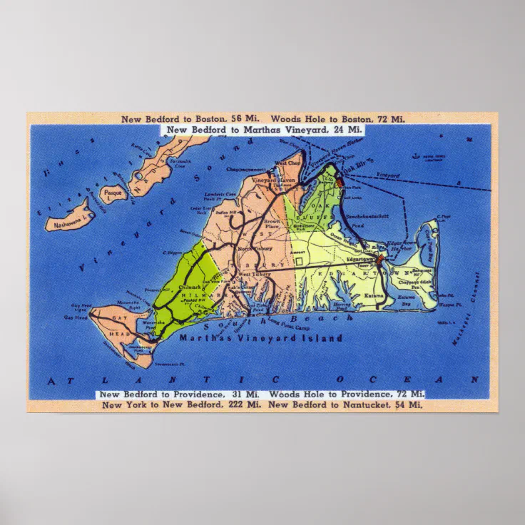 Detailed Map of the Island Poster | Zazzle