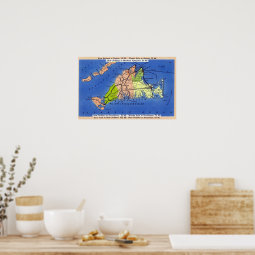 Detailed Map of the Island Poster | Zazzle
