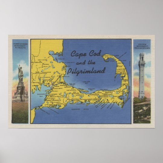 Detailed Map of the Pilgrimland Poster | Zazzle.com