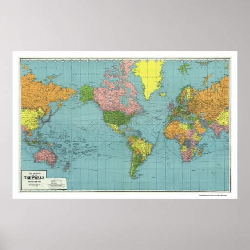 Detailed WWII World Map 1942 Poster | Zazzle