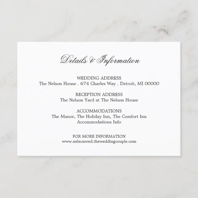 Details & More Information - White Enclosure Card | Zazzle