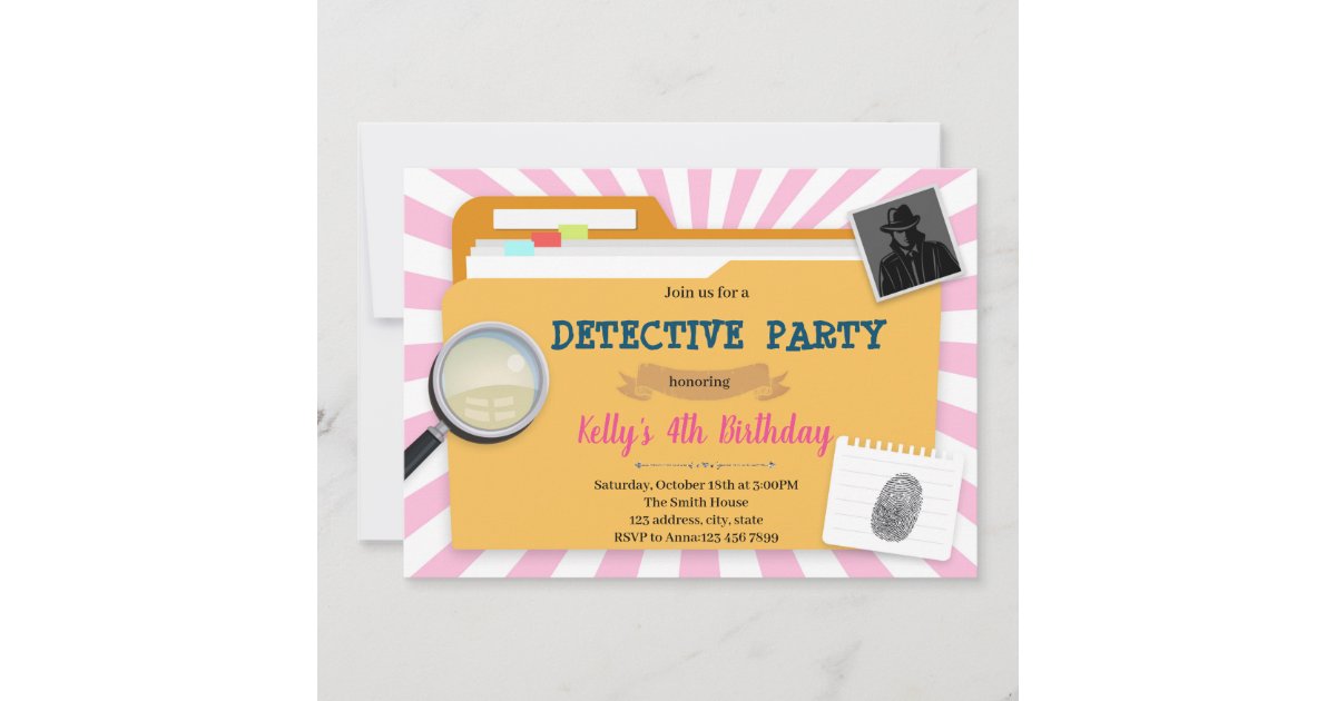Detective girl party Invitation | Zazzle