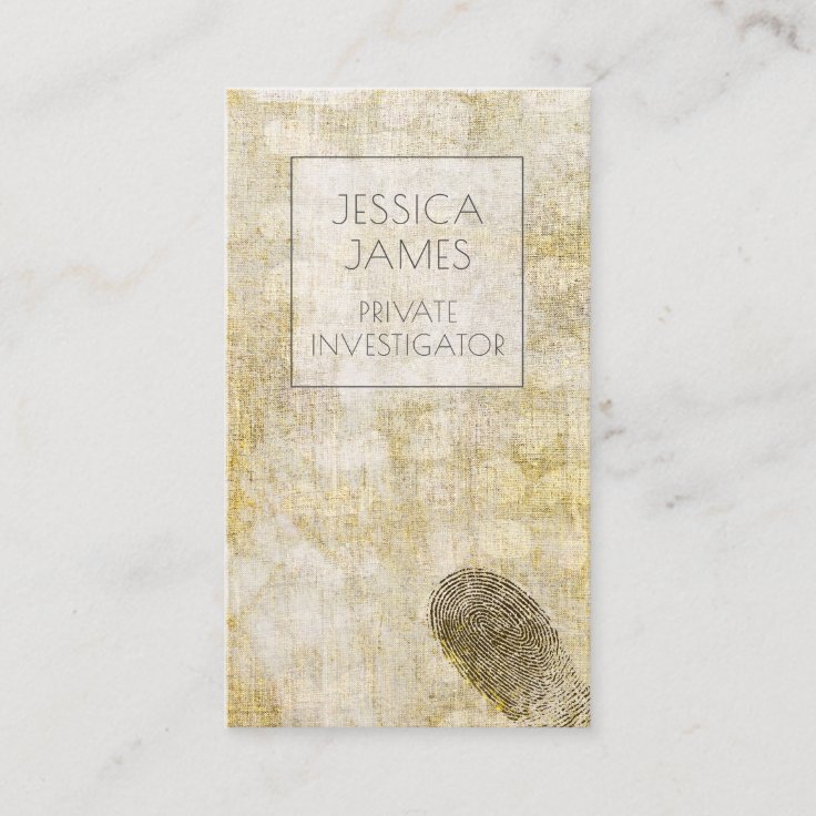 Detective Private Investigator Fingerprint Business Card | Zazzle