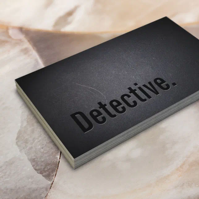 Detective Professional Black Bold Minimal Business Card | Zazzle