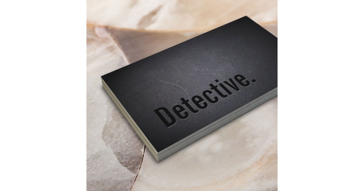 Detective Professional Black Bold Minimal Business Card | Zazzle